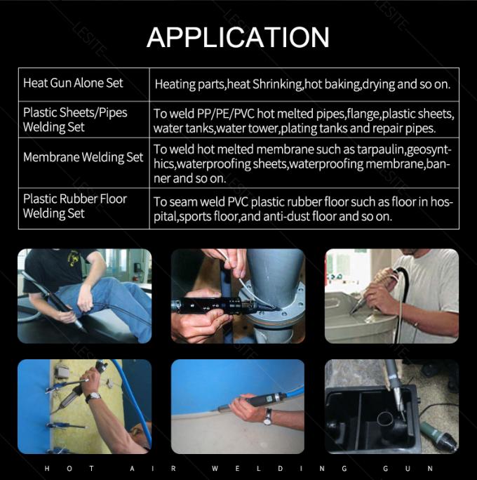 220v 300pa Pressure LDPE Hot Air Welding Gun , Plastic Heat Gun Welder