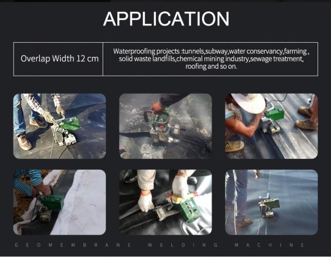 12CM Overlap Geomembrane Welding Machine ISO 1800W Hdpe Liner Welding ...